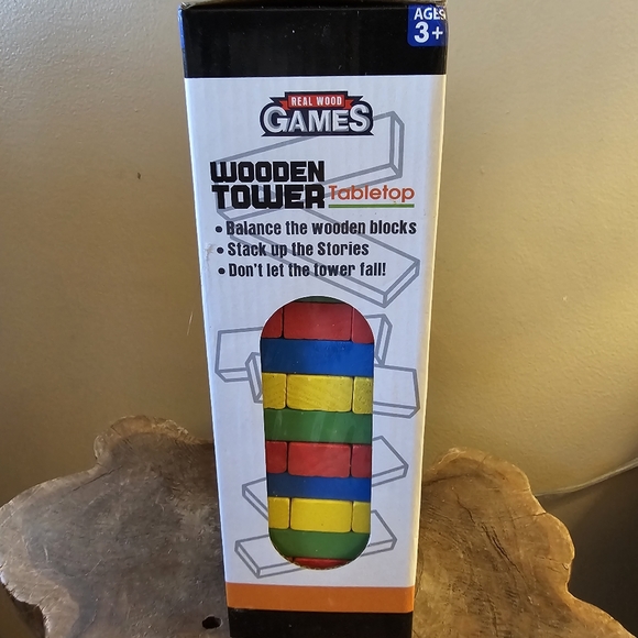 real wood games | Toys | Wooden Tower Tabletop | Poshmark